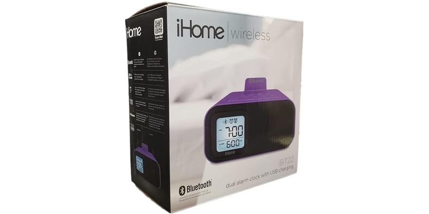 iHome Bluetooth Dual Alarm Clock with USB Charging