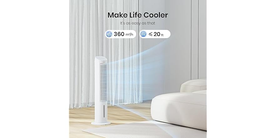 TOSOT Evaporative Air Cooler, 43" Tower Fan (Open Box)