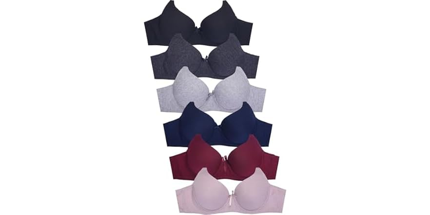 6Pk Womens Basic Plain Bras (Dayna)