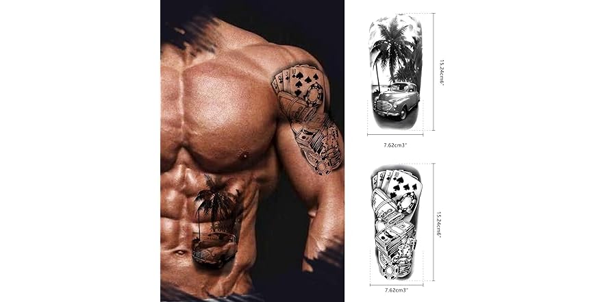 ODTEAHA Large Chicano Temporary Tattoos