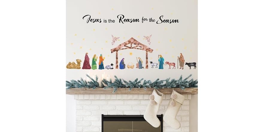 Christmas Scene Wall Decal Stickers 8 Pk