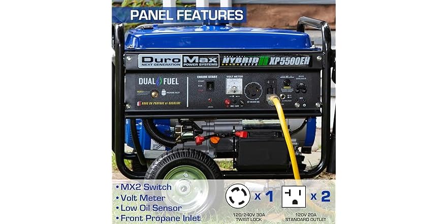 DuroMax Electric Start,Dual Fuel Portable Generator