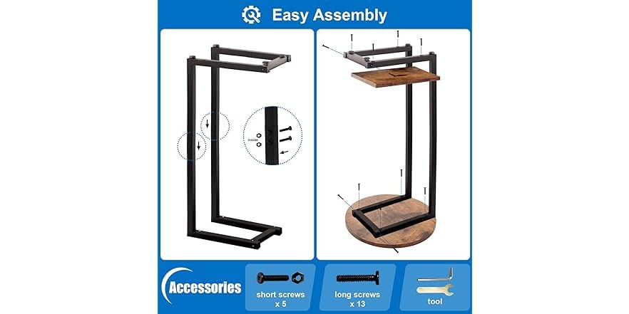 Handwell C-Shaped End Table