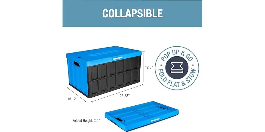 CleverMade 3PK Collapsible Storage Bin 62L