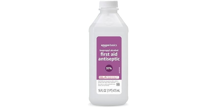 Amazon Basics 91% Isopropyl Alcohol First Aid Antiseptic