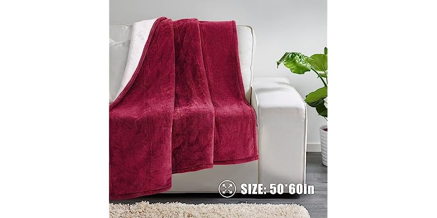 Heated Blanket, Machine Washable (50 x 60) (Red
