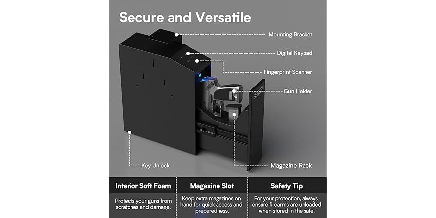 ADIMO T6 Slider Biometric Gun Safe