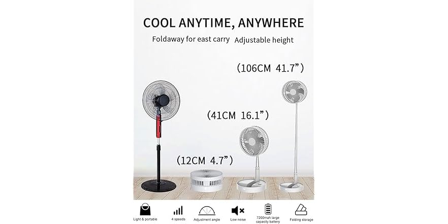 Foldable Travel 4 Speed Fan
