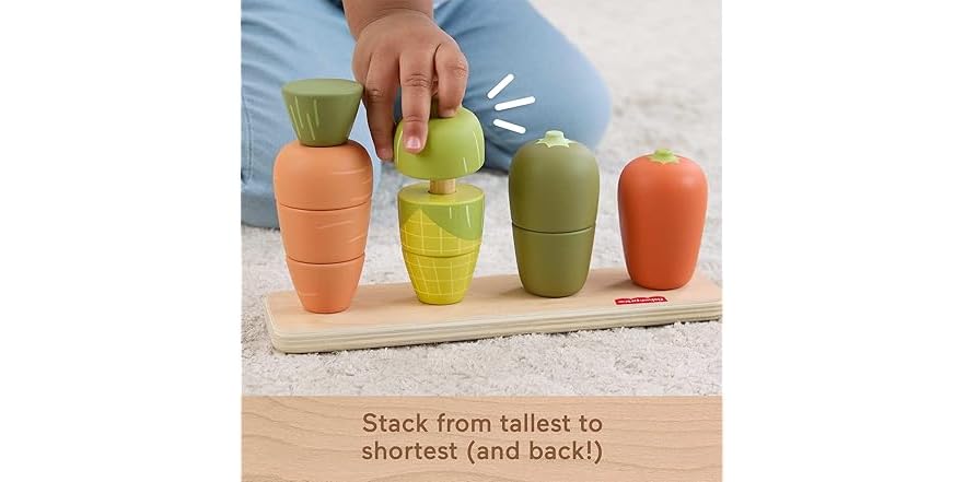 Fisher-Price Wood Toddler Toy Veggie Stacker