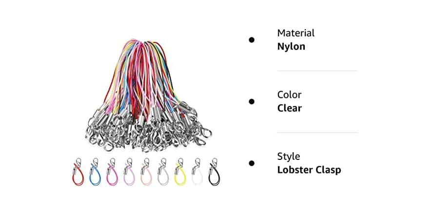 Lobster Clasp Cord Strap 200 Pieces