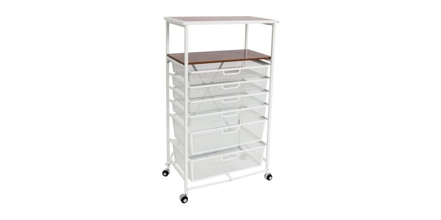 Origami 6-Drawer Storage Cart White