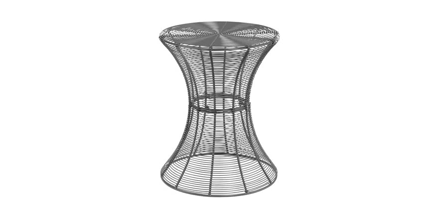 Round Metal Accent Table - Silver