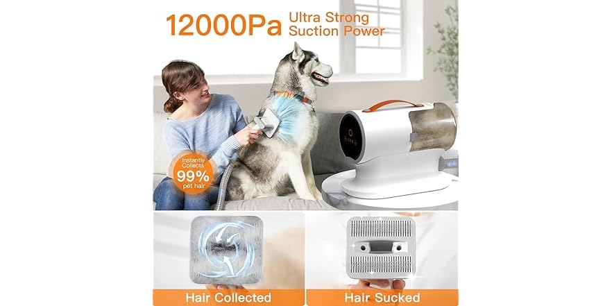 FIXR PG100 FIXR Pet Grooming Vacuum & Dog Hair Vacuum, 1200