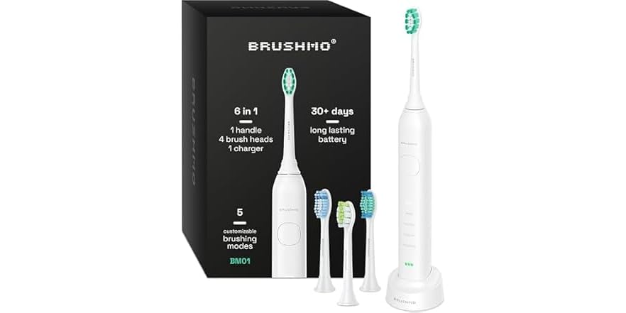 Brushmo BM01 Super Sonic Electric Toothbrush w/ 4 Heads