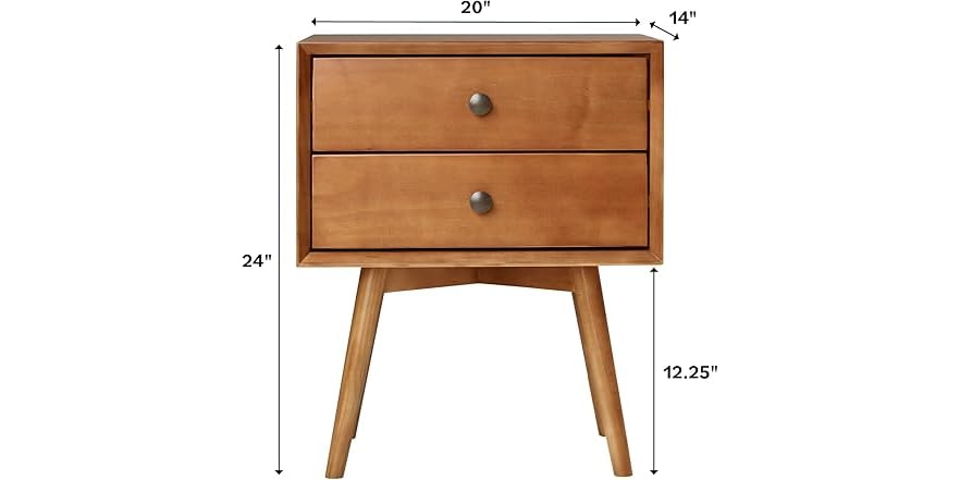 Walker Edison Mid Century Modern Wood Nightstand