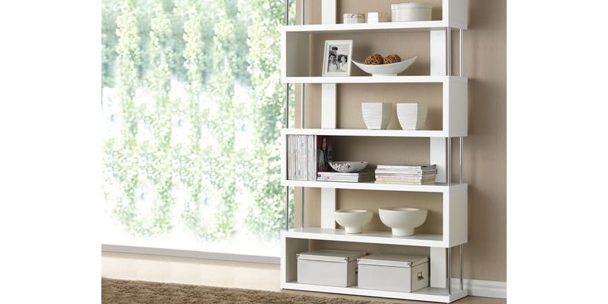 Barnes White Six-Shelf Bookcase