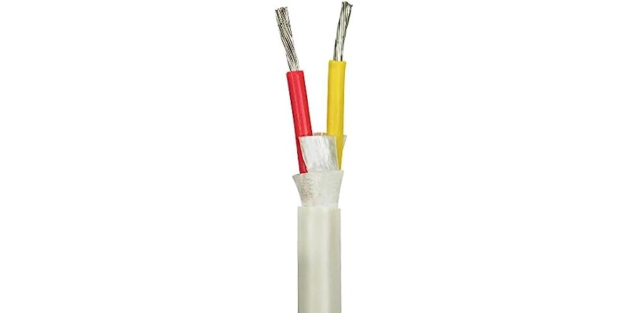 8/2 AWG UL 1426 Marine Wire Red/Yellow - 60 Feet - White
