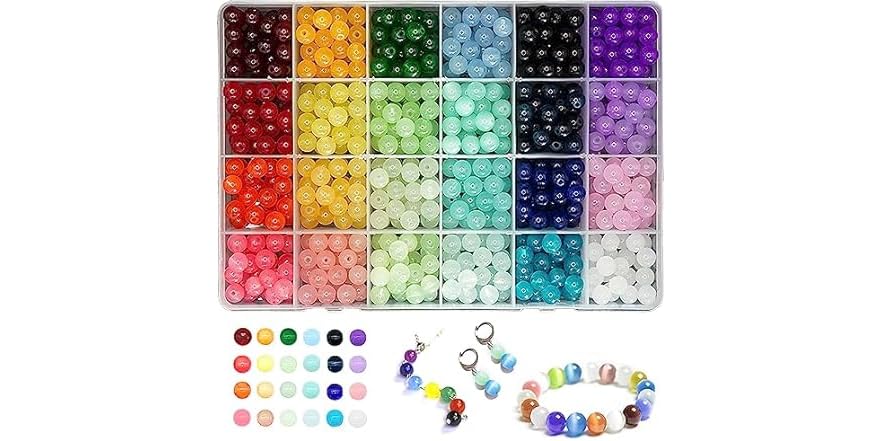 700PC 8mm Glass Beads Jewelry Kit