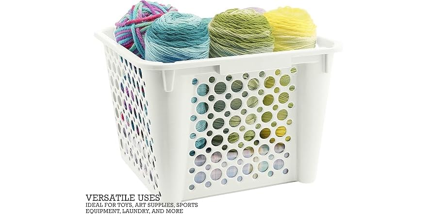 Stackable White Storage Containers with Open Tops