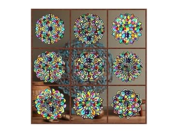 18 Pack DIY Stained Glass Window Kits