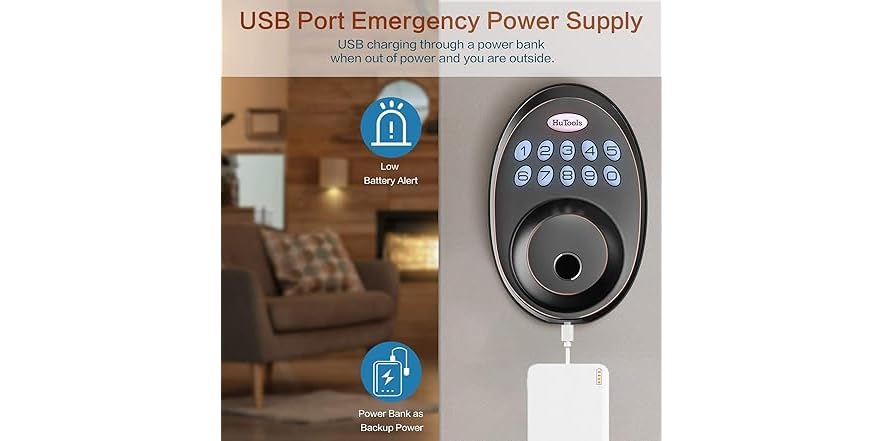 HuTools HT02 Finger Print Deadbolt Lock ORB