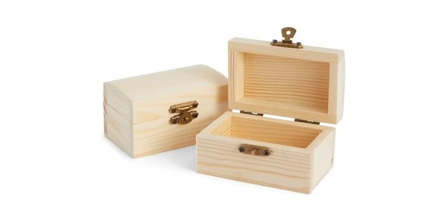12 PC Unfinished Wooden Clasp Lid Boxes