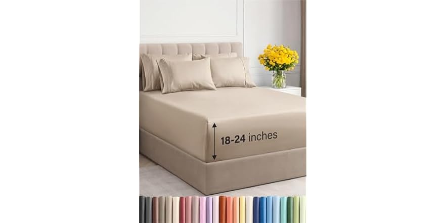 CGK 6 Piece Extra Deep Sheet Set