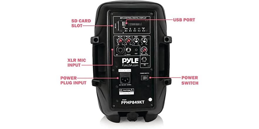 Pyle Powered PA Speaker System w/Active & Passive Speakers