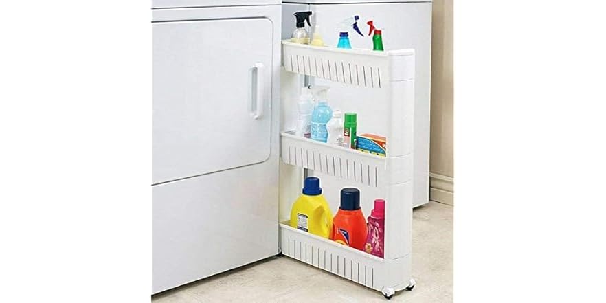 Modern Home Narrow Sliding Storage Organizer Rack