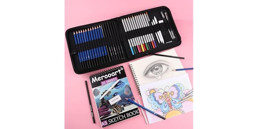 43Pc Colored Pencil Sketch Book Set