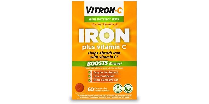 Vitron-C High Potency Iron Supplement, 60ct