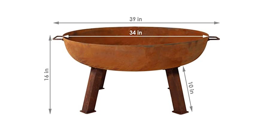 Rustic Cast Iron Fire Pit Bowl