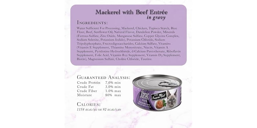 Fussie Cat Fine Dining Pate Mackerel with Beef