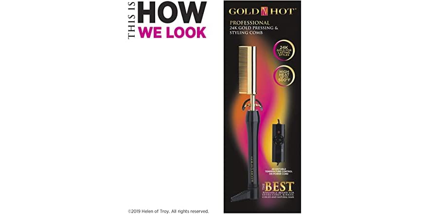 Gold N Hot Professional Gold Pressing & Styling Comb