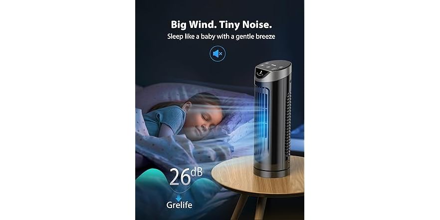 Grelife 13'' tower fan