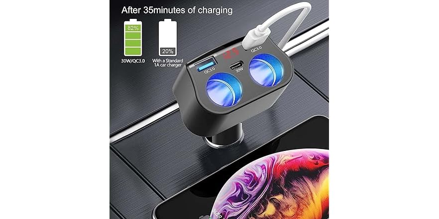 200W Dual Car Charger Adapter