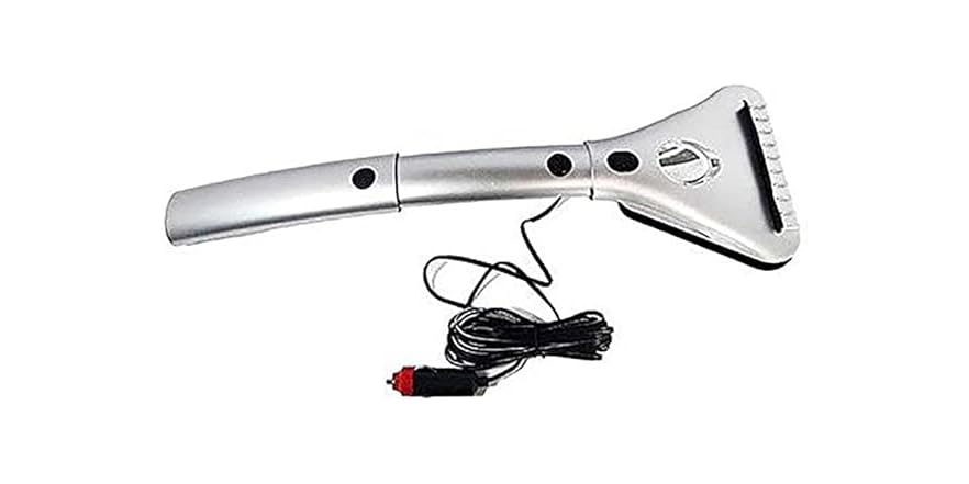 Heated Ice Scraper w/ Built-In Wide-Beam LED Light