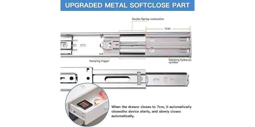 Sulawskys 22 inch Drawer Slides 1 Pairs (2pcs) So