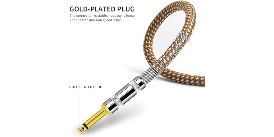 Right Angle to Straight Guitar Cord