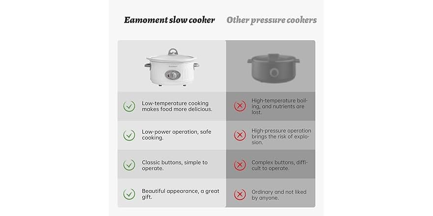 Eamoment 3.5 Quart Slow Cooker