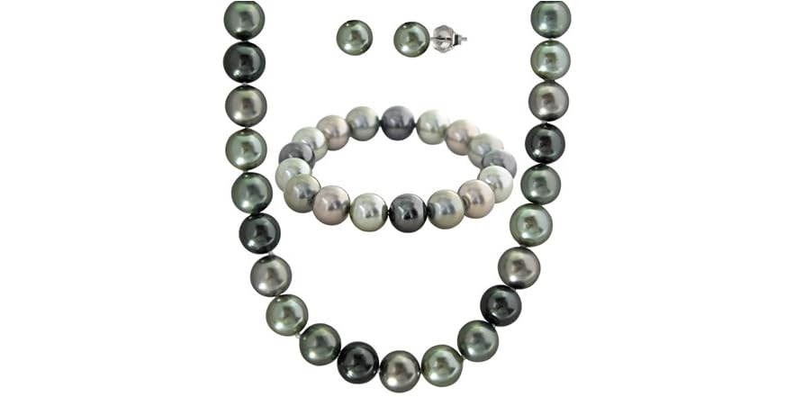 SS "Shades of Green" Shell Pearl 3-Piece Set