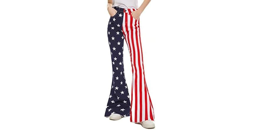 Women's American Flag Denim Pants