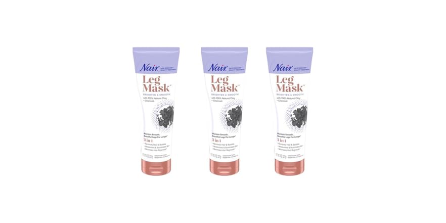 Nair Leg Mask Clay Brighten & Smooth 8 Ounce Tube (3 Pack)