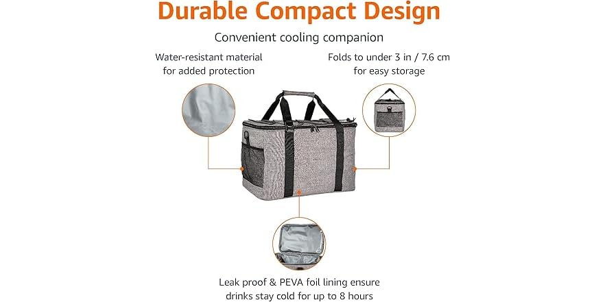 Amazon Soft Insulated Cooler Bag, 50 Can