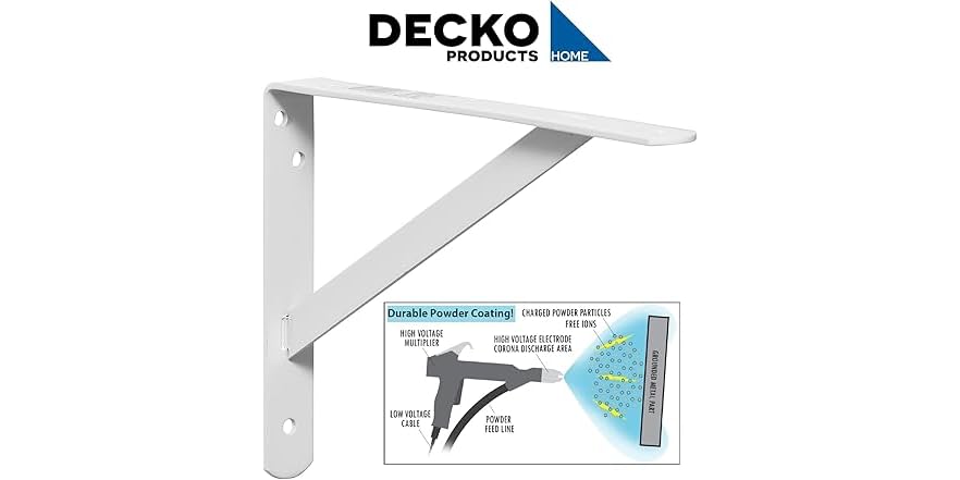 Decko Shelf Bracket White 10-Pack