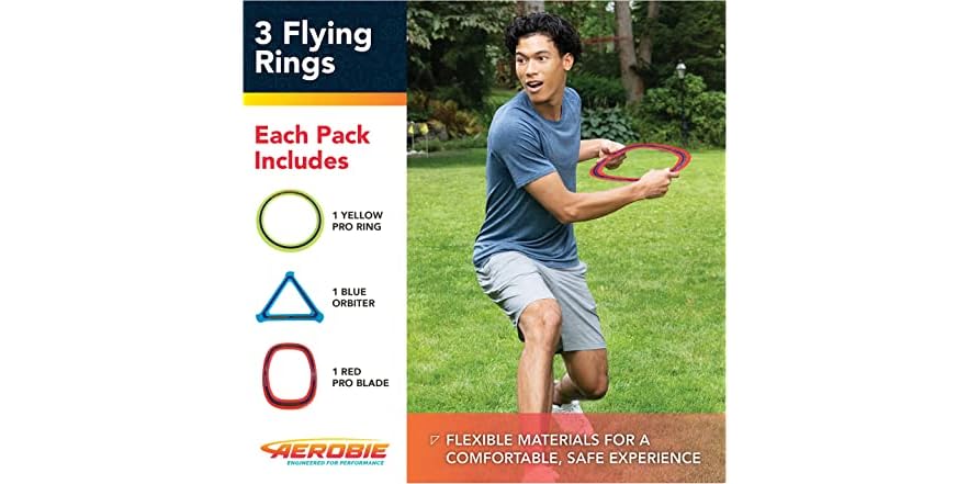 Aerobie 3-Piece Flying Ring Combo Pack