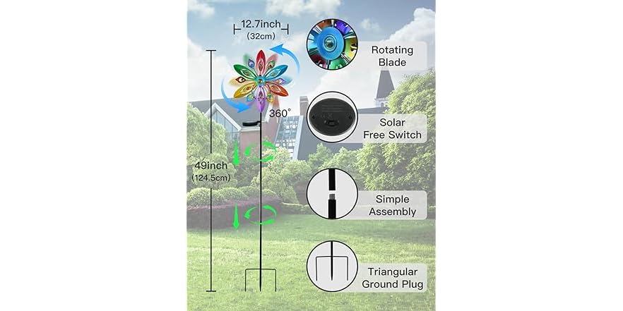 Putuo Decor Putuo Decor Solar Wind Spinners Outdoor
