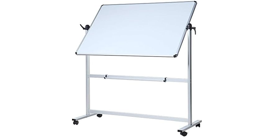 VIZ-PRO Double-Sided Magnetic Mobile Whiteboard, 48 x 36 Inches ...