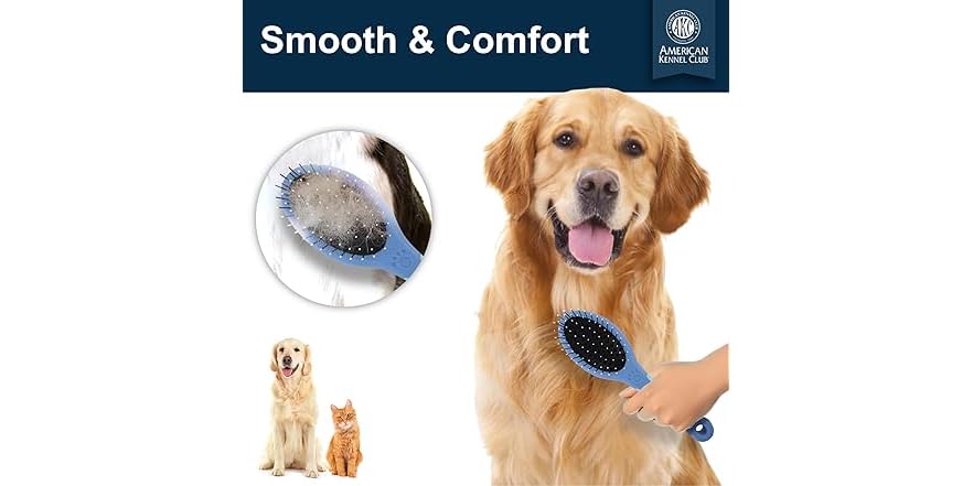 AKC Pet Grooming Brush for Dogs and Cats 471077