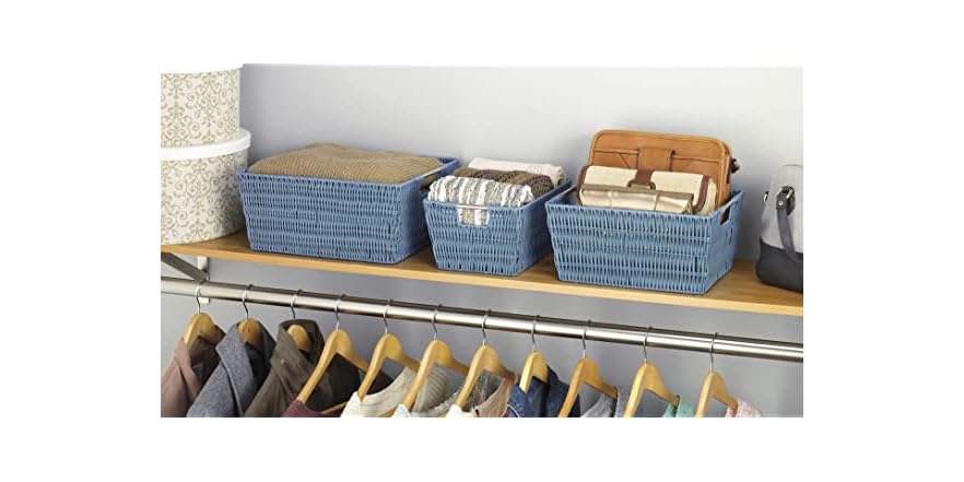 Whitmor Rattique Storage Baskets - Berry